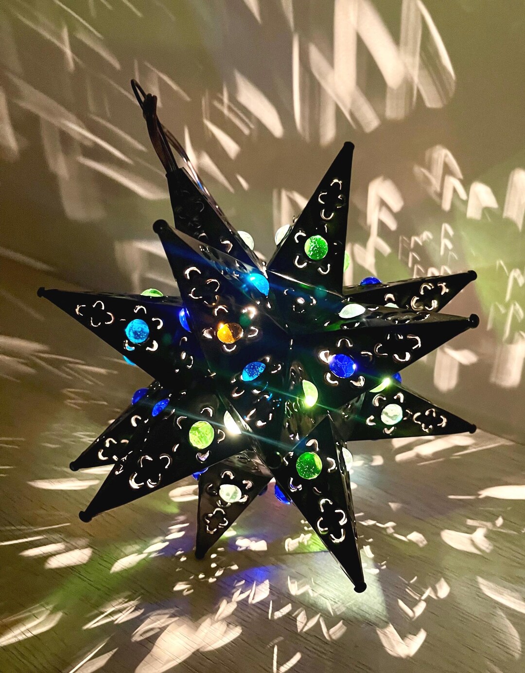 Tin Punched Star Light Hanging Lamp Christmas 12 Inches Brown - Etsy