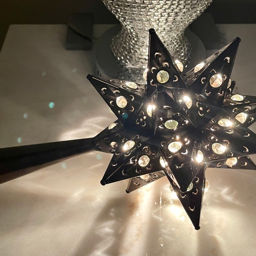 Tin Punched Handmade Star Tree Topper Handmade Brown With - Etsy