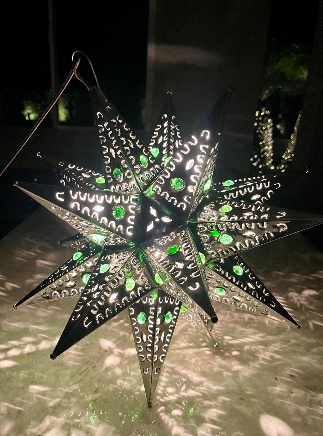 Tin Punched Star Hanging Light Lamp Christmas 14 Inches - Etsy