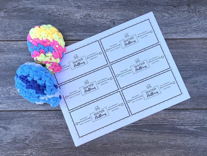 Printable Crochet Tag PDF for Water Balloons. Handmade Tags | Etsy