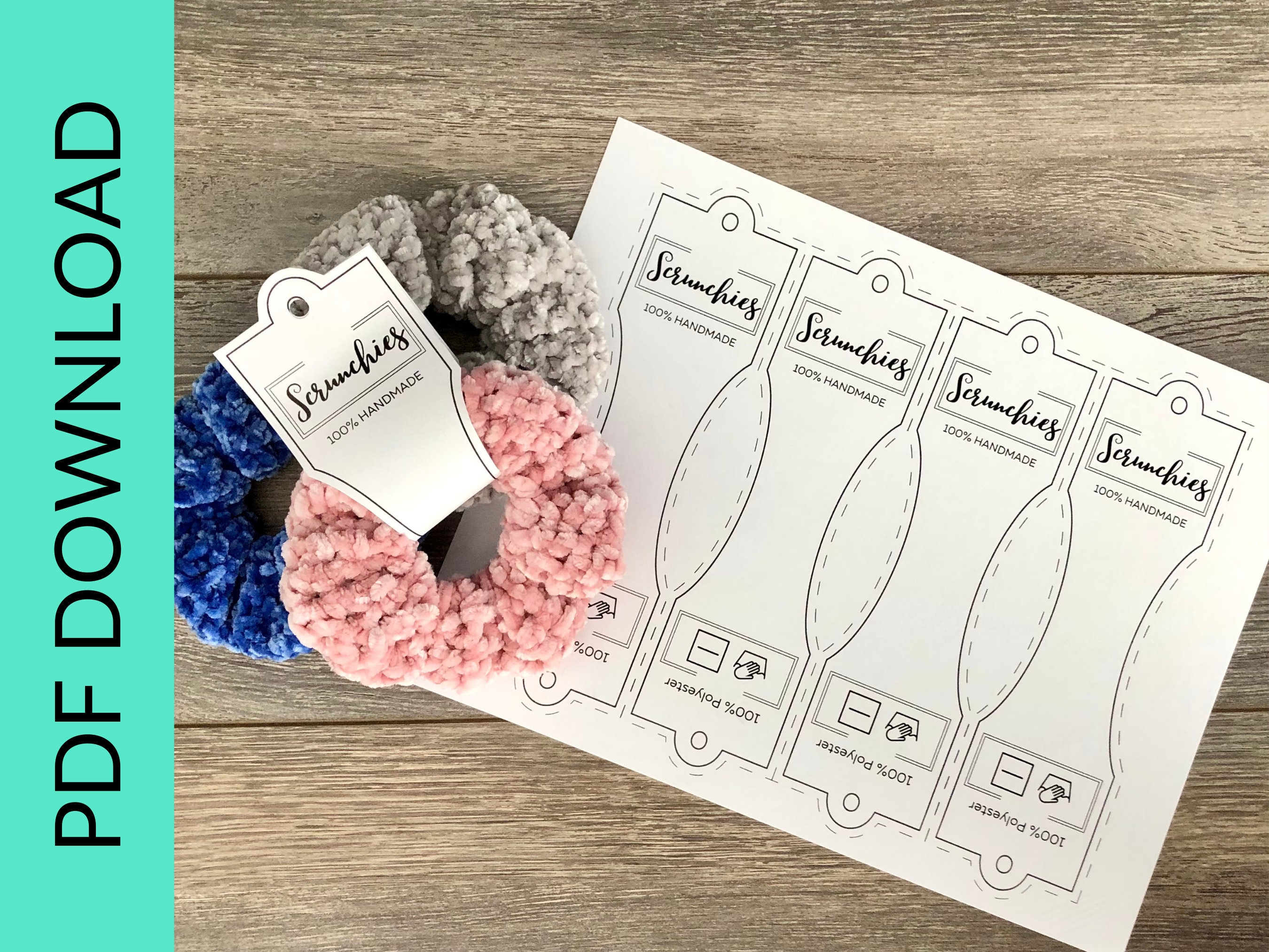 PRINTABLE Tags for Scrunchies. Crochet Scrunchie Tags for - Etsy UK