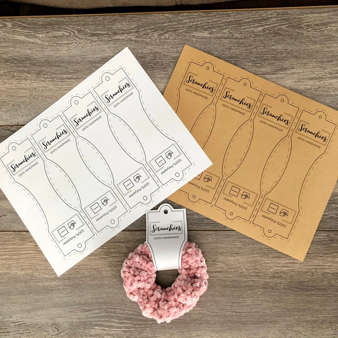 PRINTABLE Tags for Scrunchies. Crochet Scrunchie Tags for Display ...