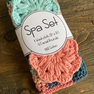 PDF Pattern for Crochet Spa Set. Printable Crochet Washcloth and Facial ...