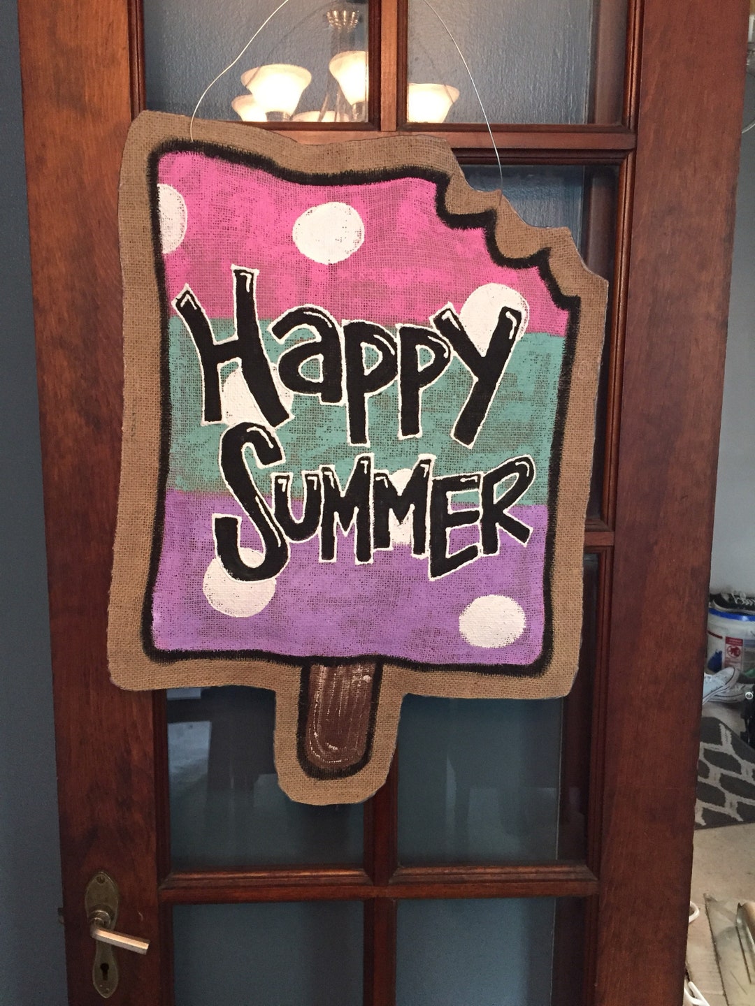 Popsicles Burlap Door Hanger - Etsy
