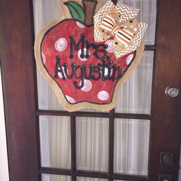 Apple Door Hanger - Etsy