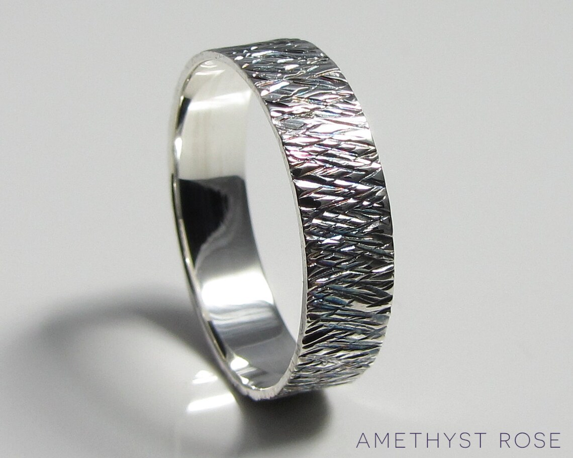 Sterling Silver Hammered Patina Ring Handmade Textured Ring - Etsy