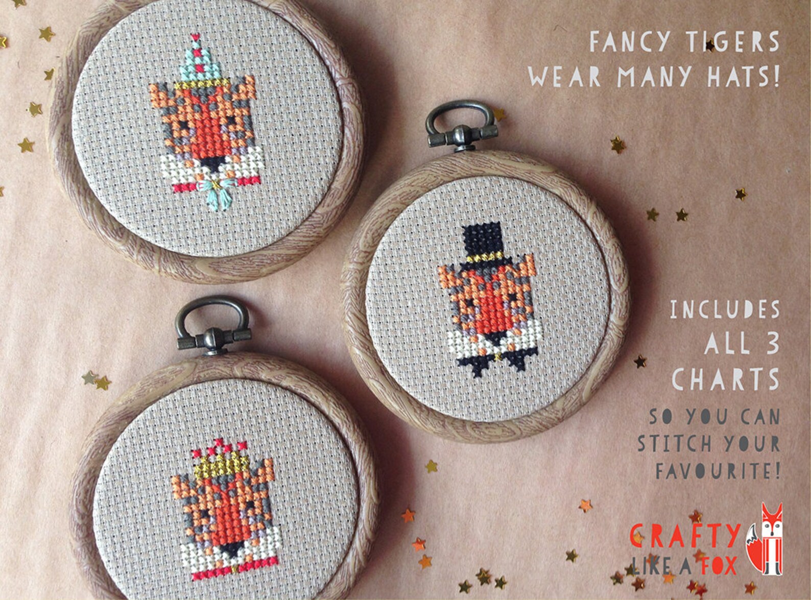 Fancy Tiger Cross Stitch Pattern PDF Download Three | Etsy