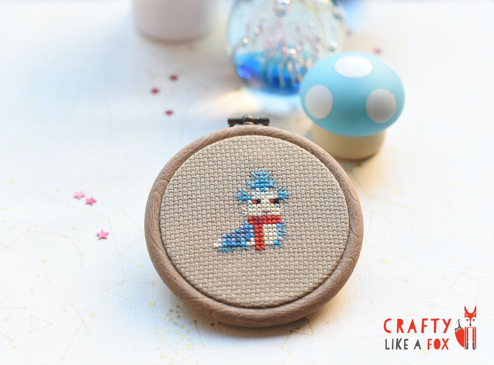 William the Worm - Labyrinth Cross Stitch - Ello Worm Modern Cross ...