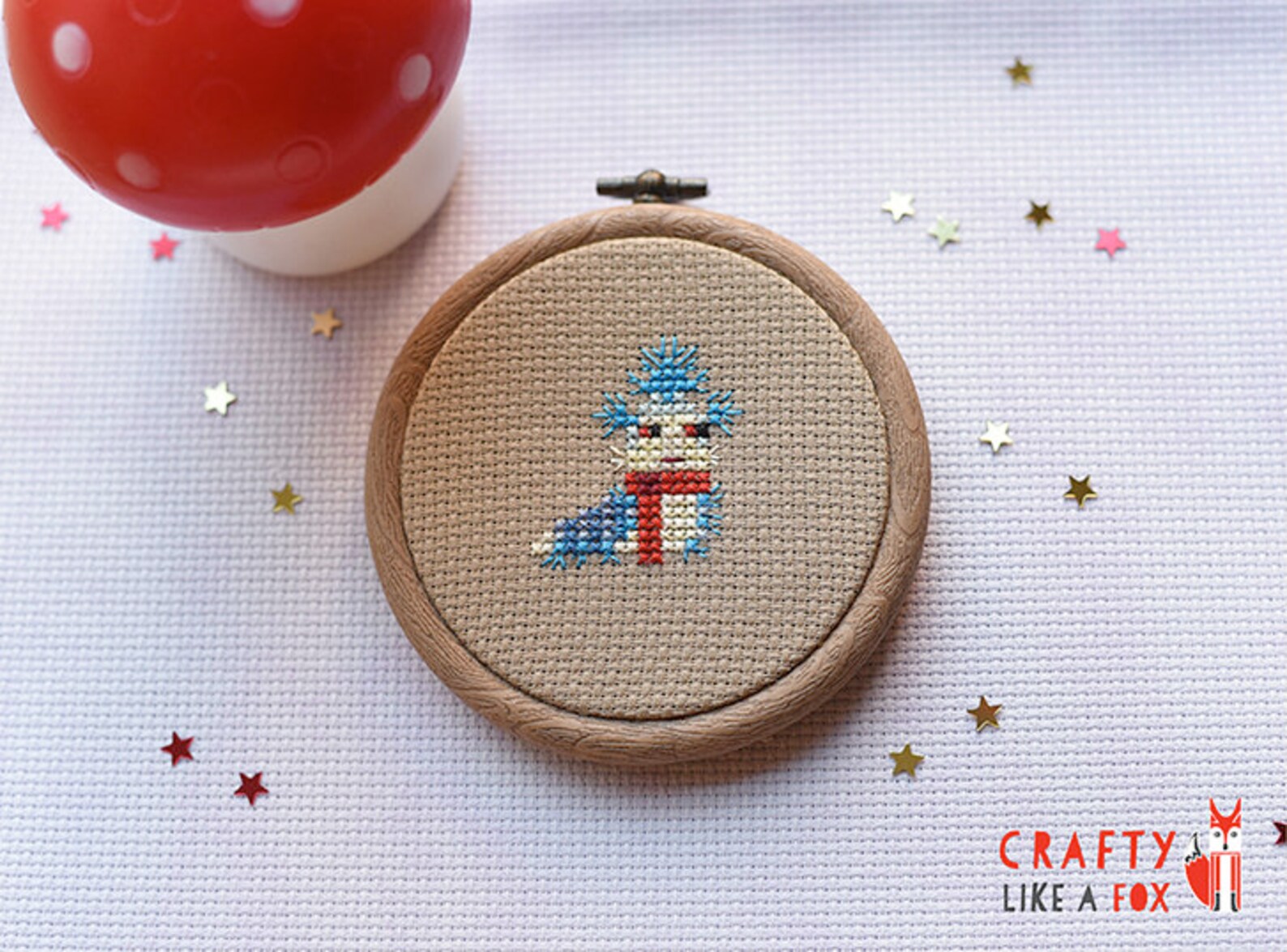 William the Worm Labyrinth Cross Stitch Ello Worm Modern | Etsy