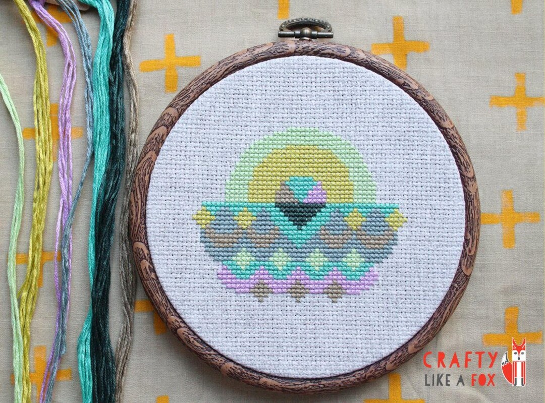Easy Geometric Cross Stitch Pattern PDF Download - Modern Sunset ...