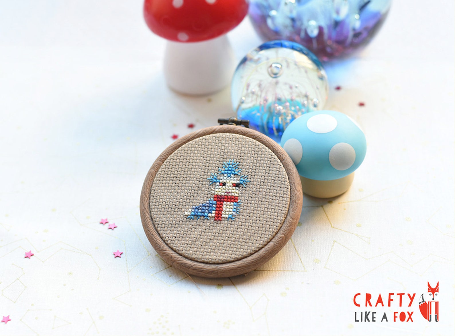 William the Worm - Labyrinth Cross Stitch - Ello Worm Modern Cross ...