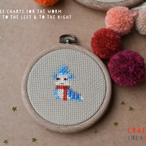 William the Worm - Labyrinth Cross Stitch - Ello Worm Modern Cross ...