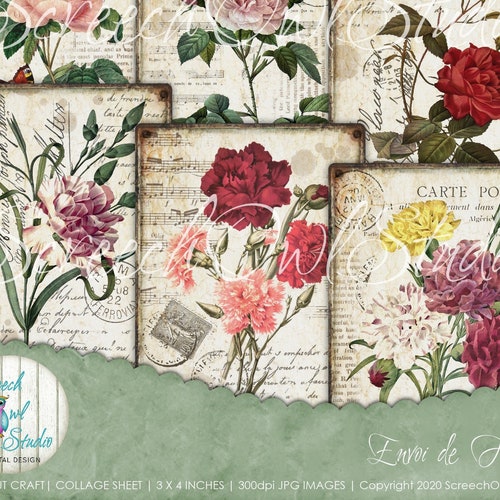 Vintage Postal Ephemera Collage Sheet Journal Ephemera - Etsy