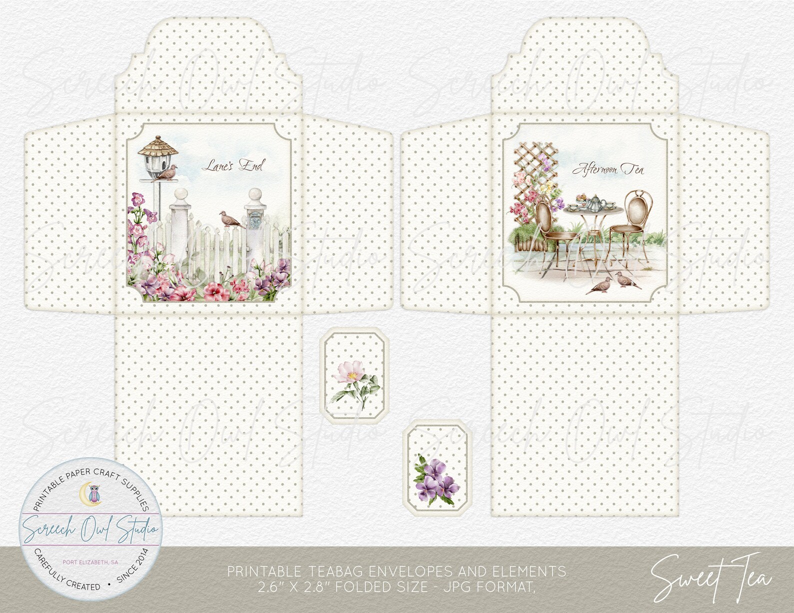 Printable Teabag Envelopes and Ephemera Party Favours Gift - Etsy