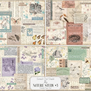 Nature Study Paper Pack #3: Vintage Ephemera, Junk Journal (digital ...