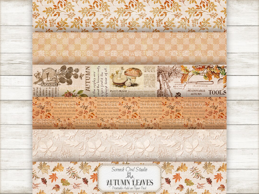 Autumn Themed Printable Paper Pack, Junk Journal, Journaling ...