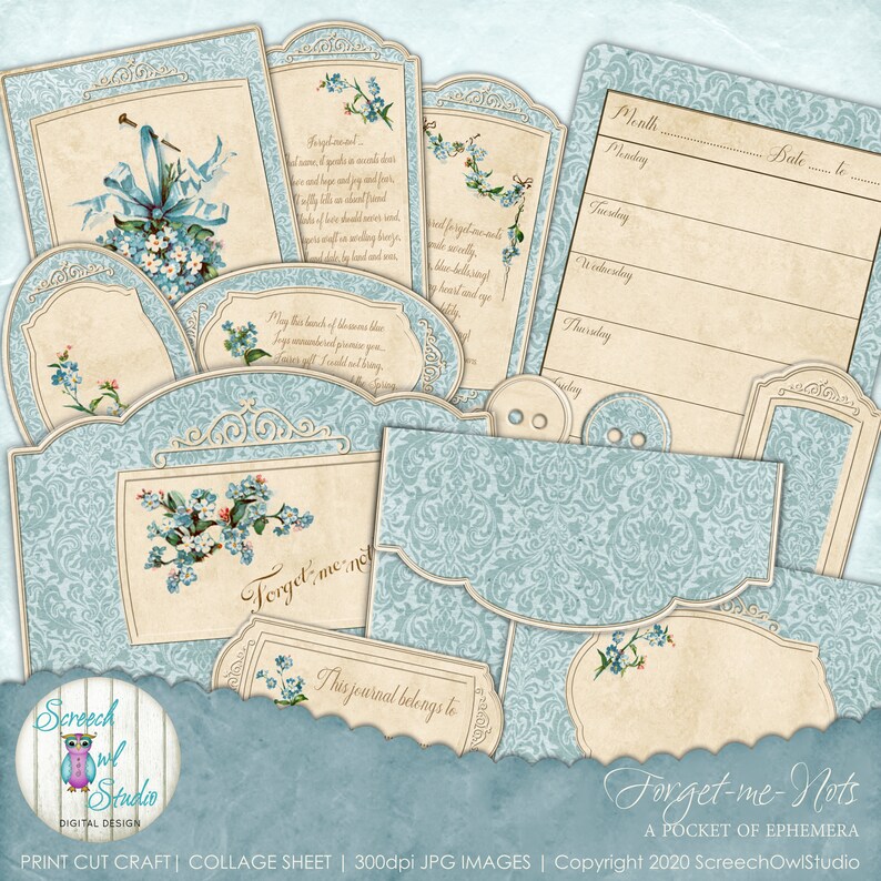 Journal Ephemera Junk Journal Printable Paper Craft | Etsy