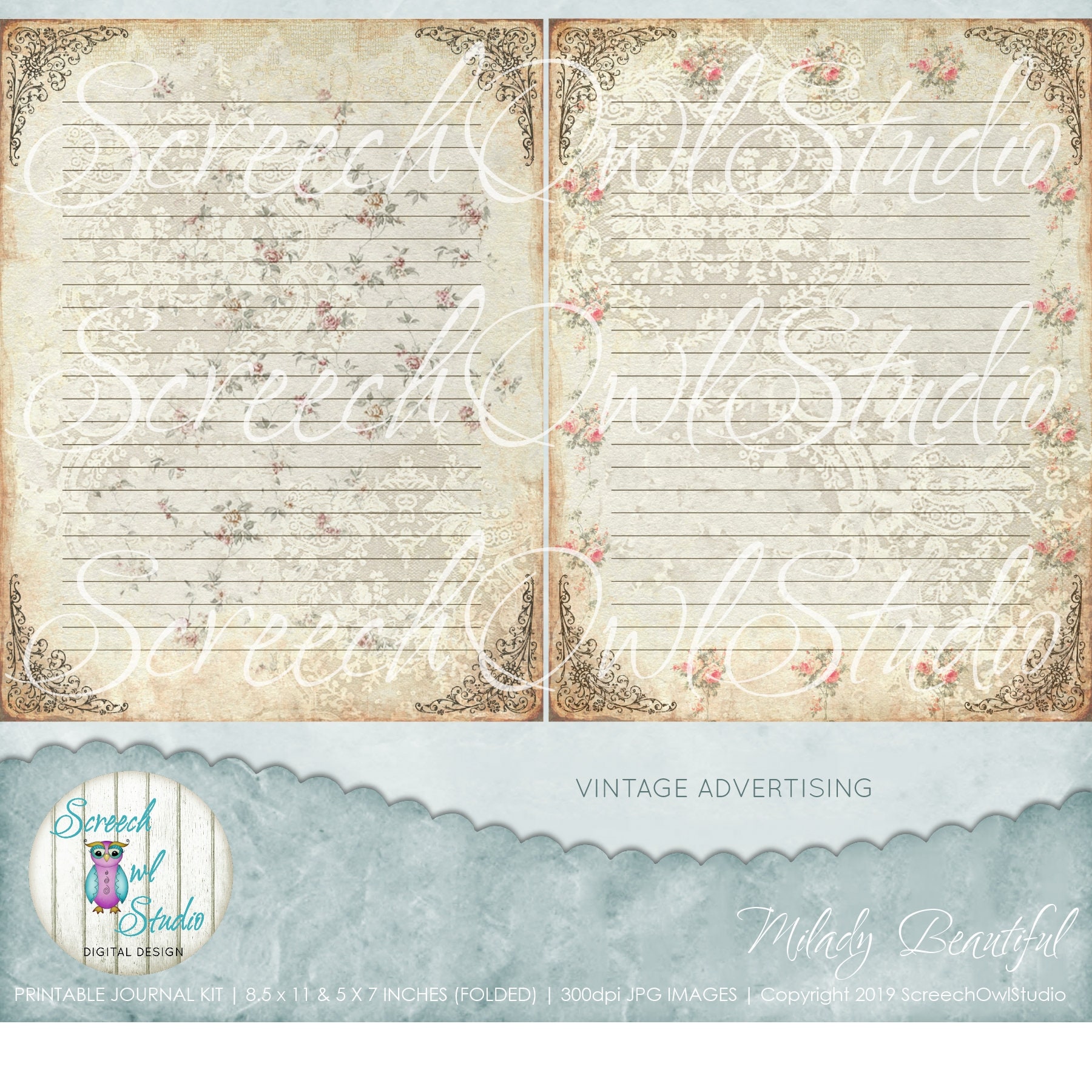Digital Journal Pages 8.5 X 11 and 5 X - Etsy New Zealand
