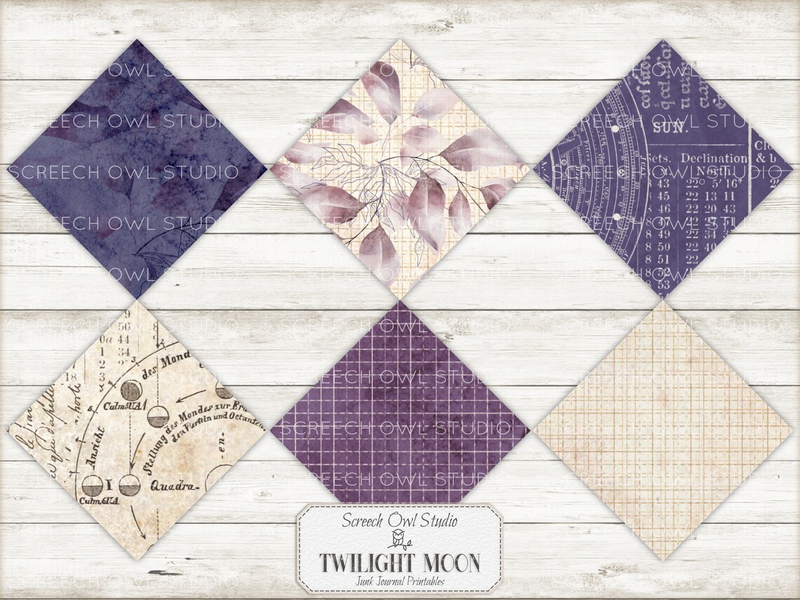 Twilight Moon Printable Paper Pack: Scrapbooking & Junk Journals ...