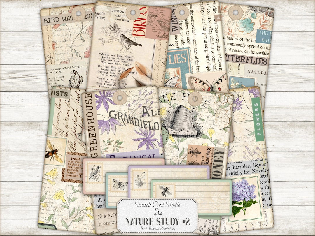 Journal Tags and Labels, Printable Junk Journal Ephemera, Gift Tags ...