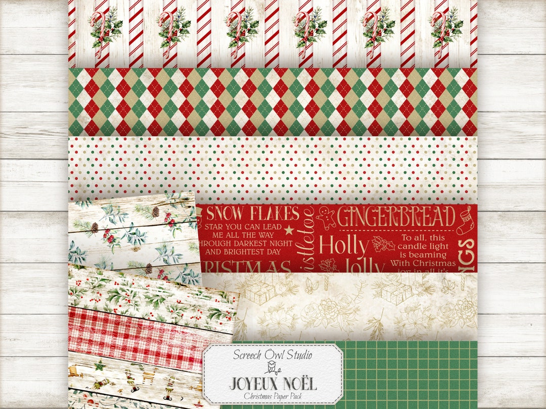 Christmas Paper Pack, Decorative Paper, Journaling, Scrapbooking ...