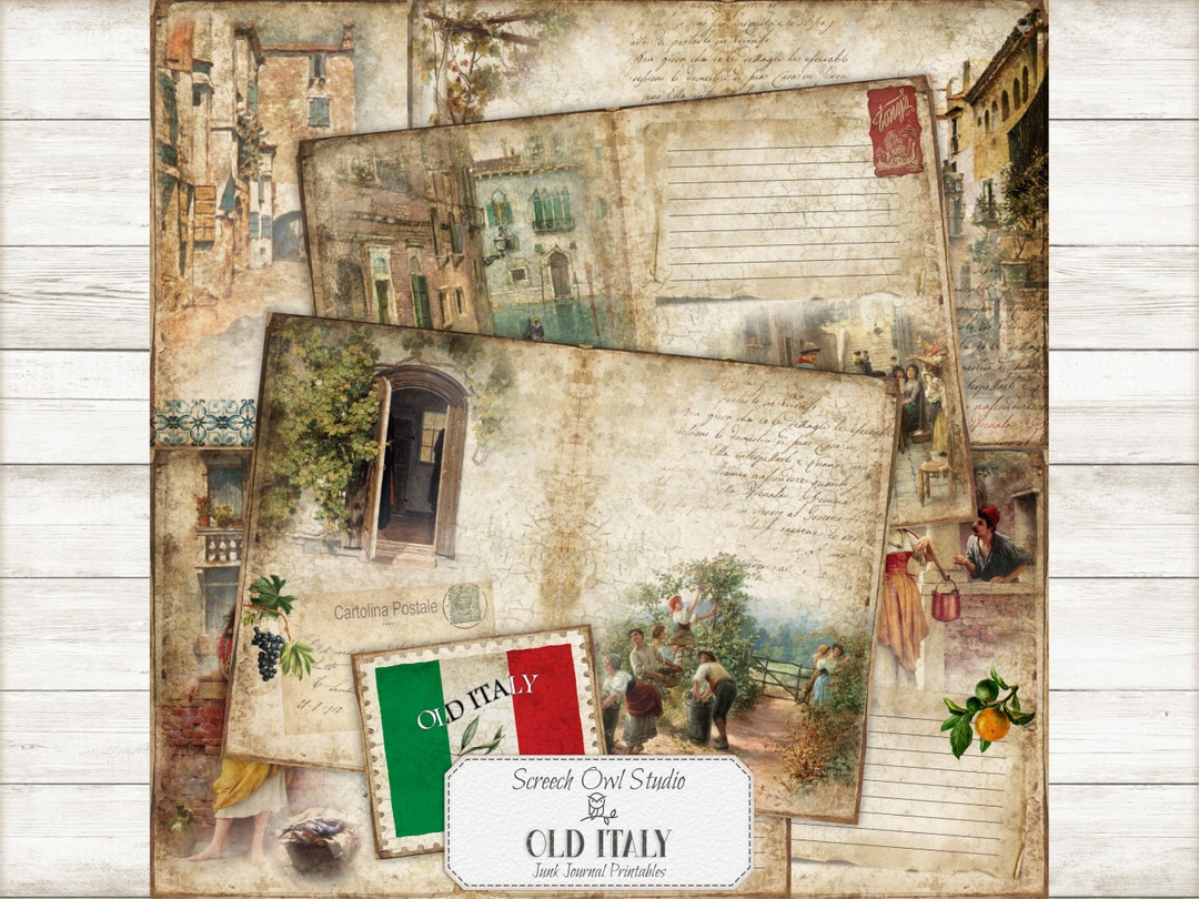 Vintage Italian Ephemera: Printable Travel Journal (digital Download ...