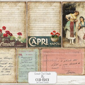 Vintage Italian Ephemera: Printable Travel Journal (digital Download ...