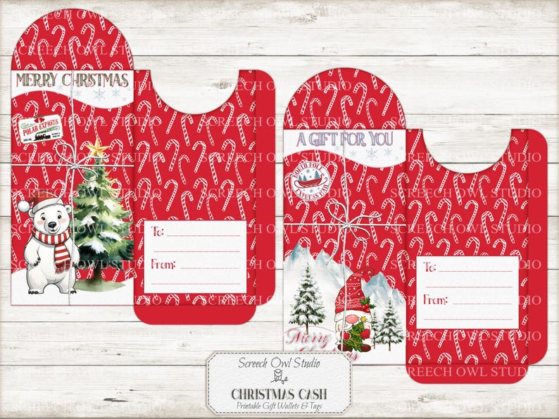 Christmas Money Envelopes: Printable Gift Wallets & Tags (digital ...