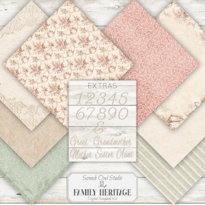 Family Heritage Scrapbooking Kit: Vintage Grandmother Ephemera, Papers ...