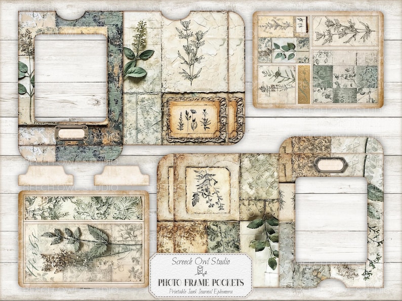 Photo Frame Pockets, Junk Journal Supplies, Scrapbooking, Paper Craft ...