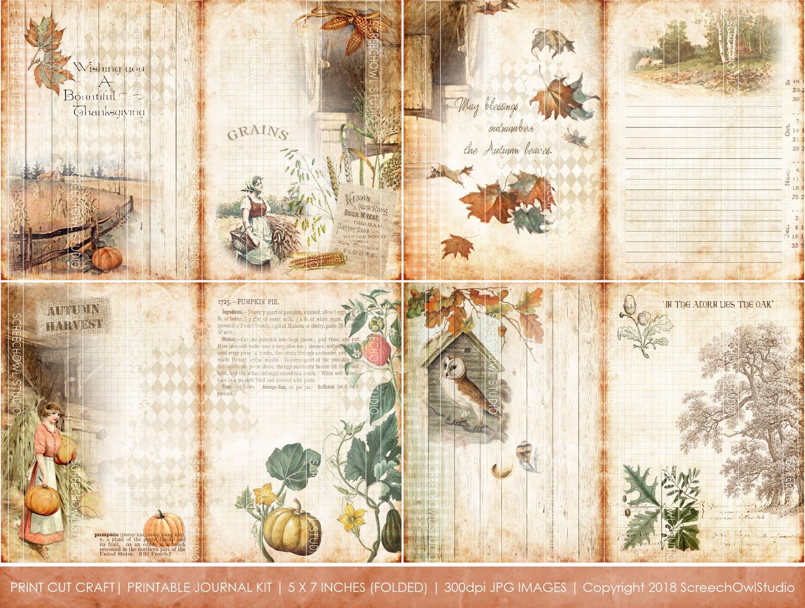 Printable Journal Pages 5 X 7 Inch Digital Journal Kit - Etsy