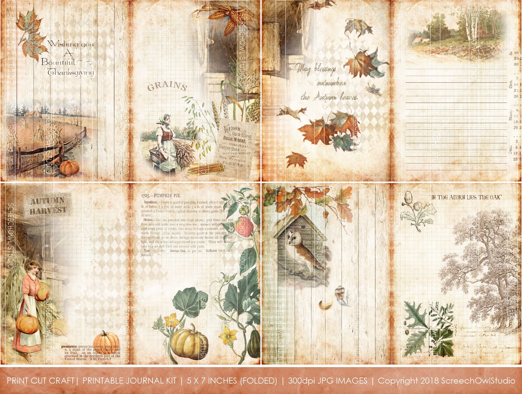 Printable Journal Pages 5 X 7 Inch Digital Journal Kit | Etsy
