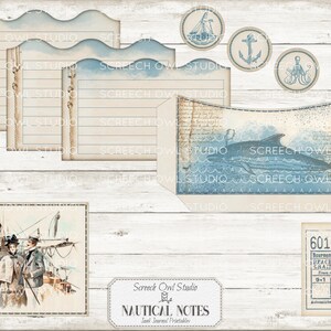 Nautical Journal Printable Journal Pages and Ephemera, Junk Journal ...