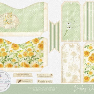 Dandelion Printable Junk Journal Template, Bees and Butterflies ...