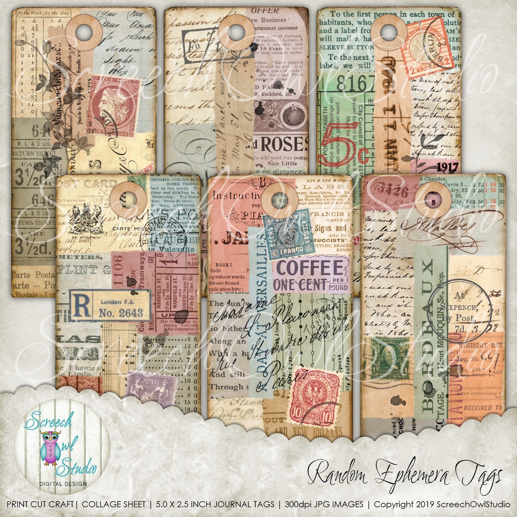 Paper, Party & Kids Craft Supplies & Tools Junk Journal Ephemera No 403 ...