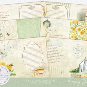 Dandelion Printable Junk Journal Template, Bees and Butterflies ...