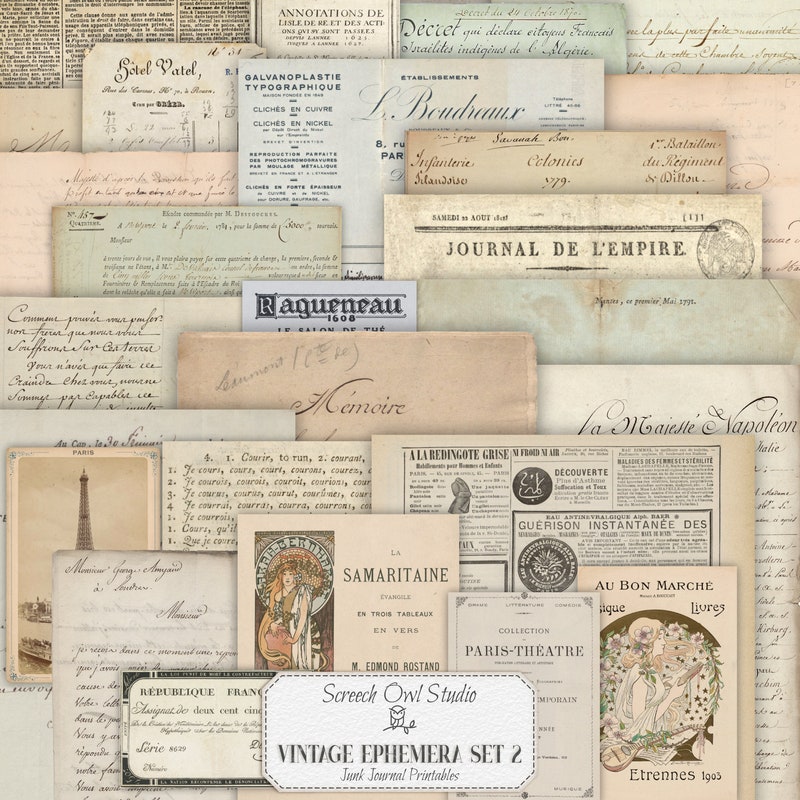 French Ephemera - Etsy