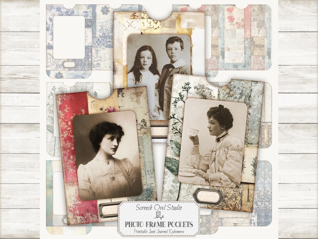 Photo Frame Pockets, Junk Journal Supplies, Scrapbooking, Paper Craft ...
