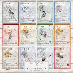 Printable Moon Correspondence Cards, Moon Magic, Book of Shadows ...