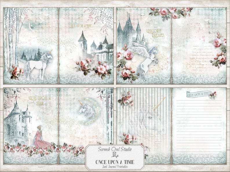 Unicorn Junk Journal Kit: Ephemera & Pages (digital Download) - Etsy