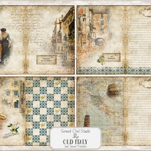 Vintage Italian Ephemera: Printable Travel Journal (digital Download ...