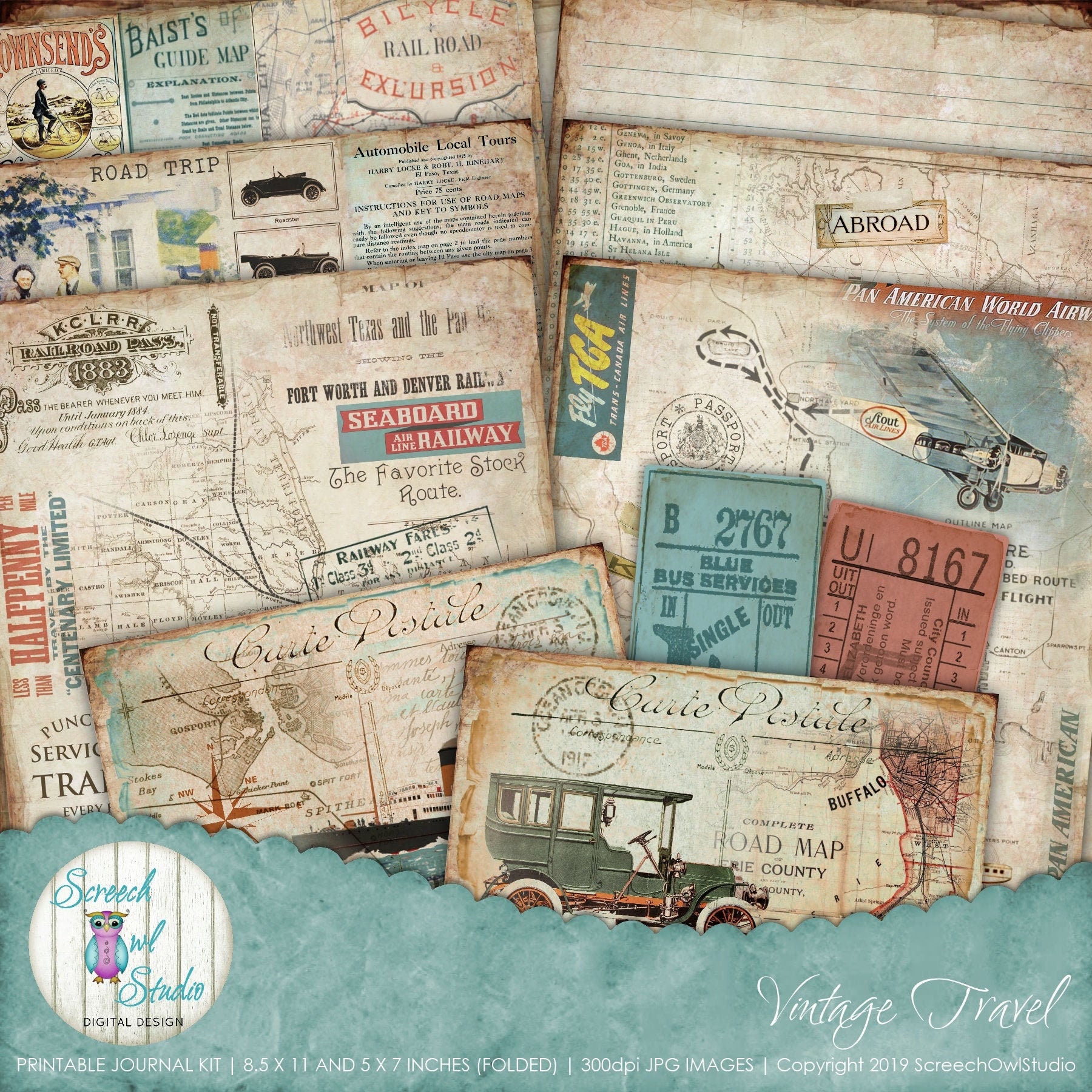 Digital Journal Pages 8.5 X 11 and 5 X - Etsy