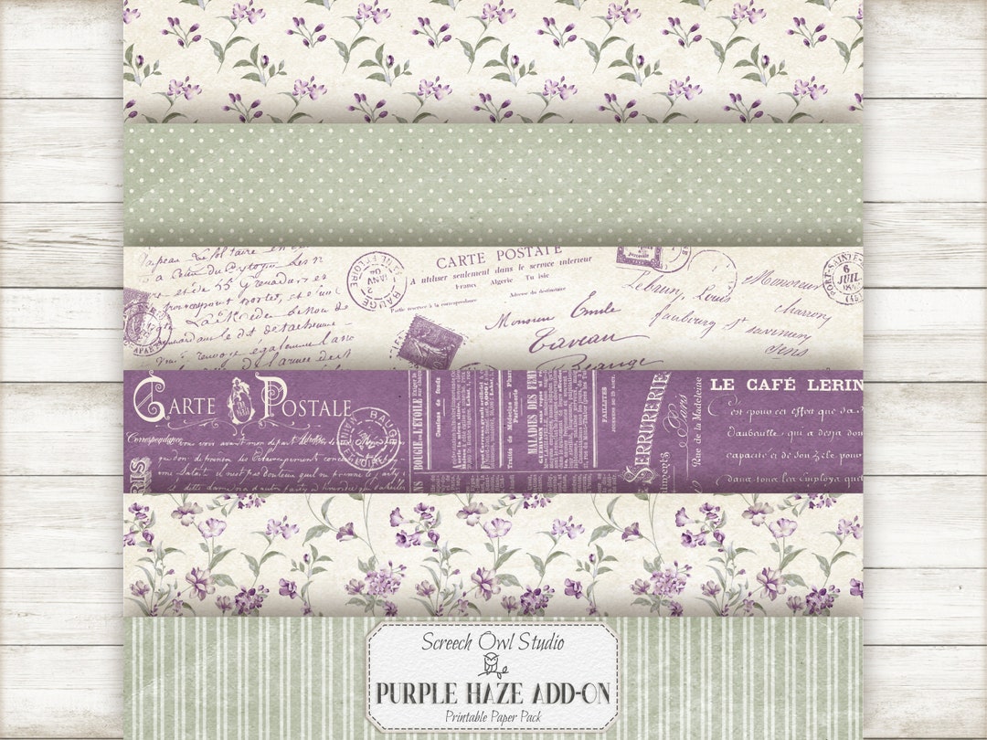 Purple Haze Printable Paper Pack: Journal Ephemera (digital Download ...