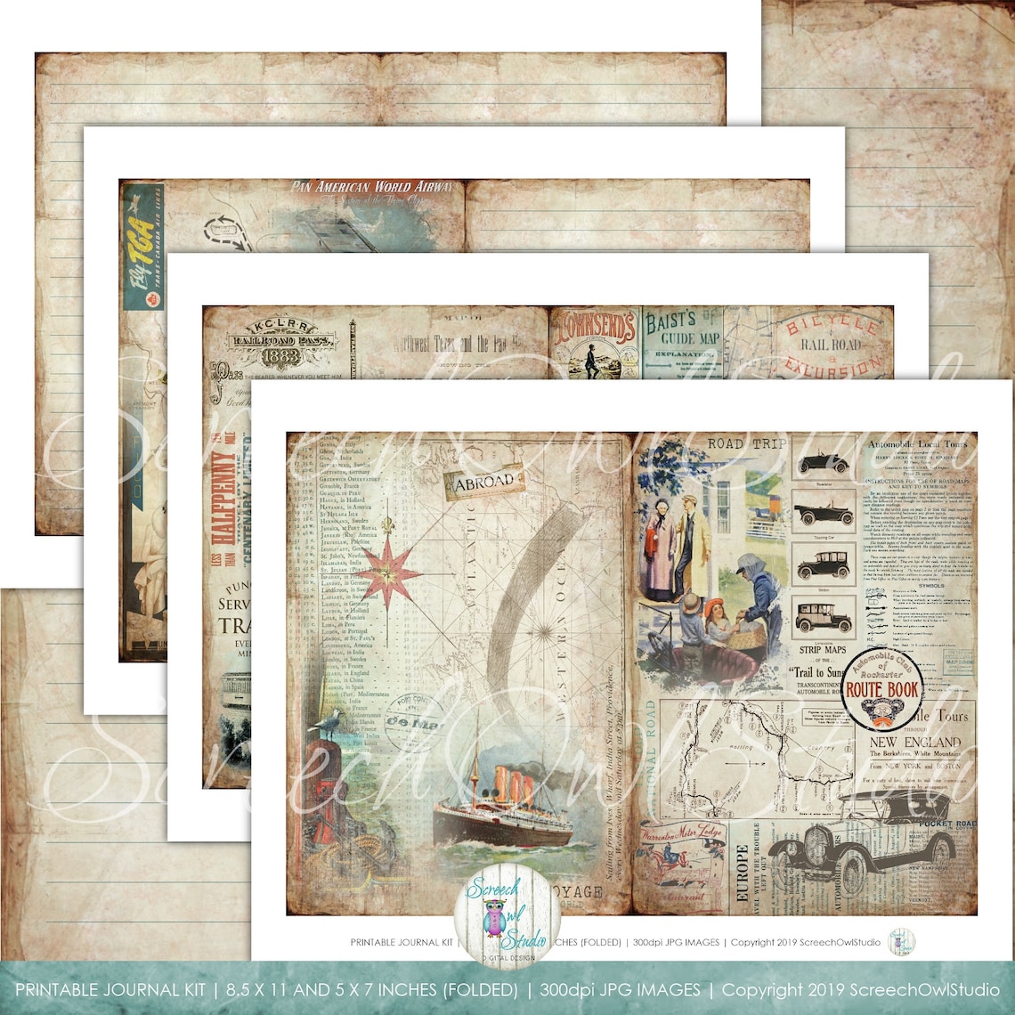 Digital Journal Pages 8.5 X 11 and 5 X - Etsy
