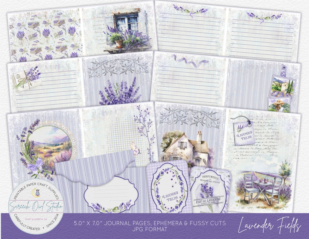 Printable Journal Kit Lavender Themed Journal 5.0 X - Etsy