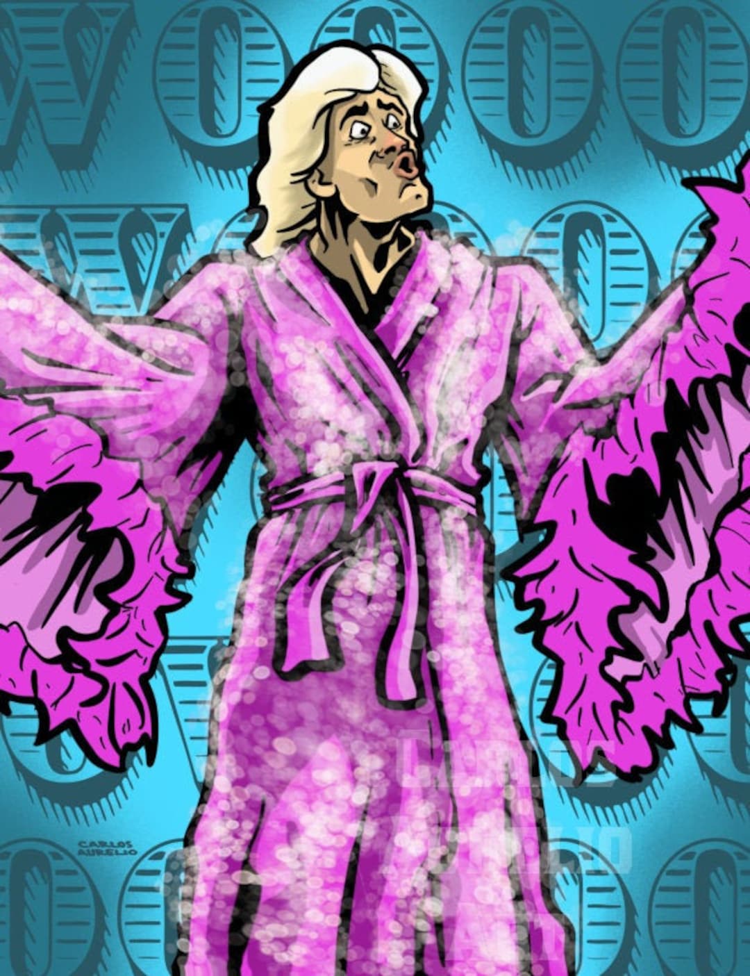 Ric Flair - Wrestling ART PRINT - "wooooo!!!" ***various Sizes*** - Etsy