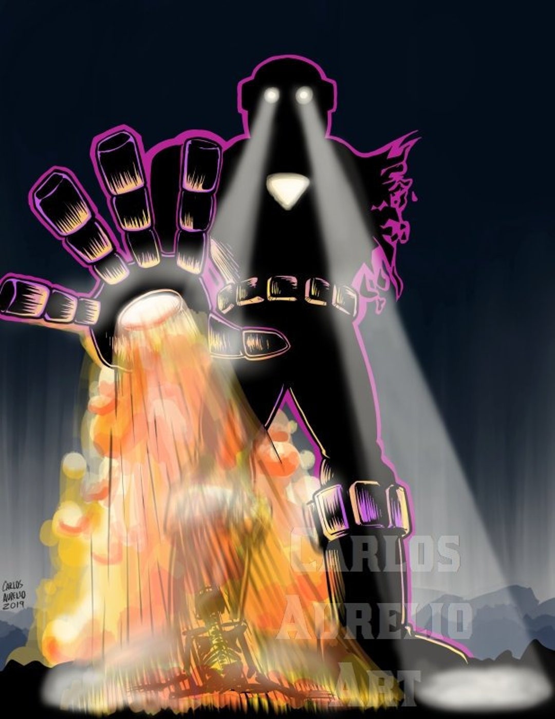 X-men Sentinel ART PRINT - “night of the Sentinels” ***various Sizes ...