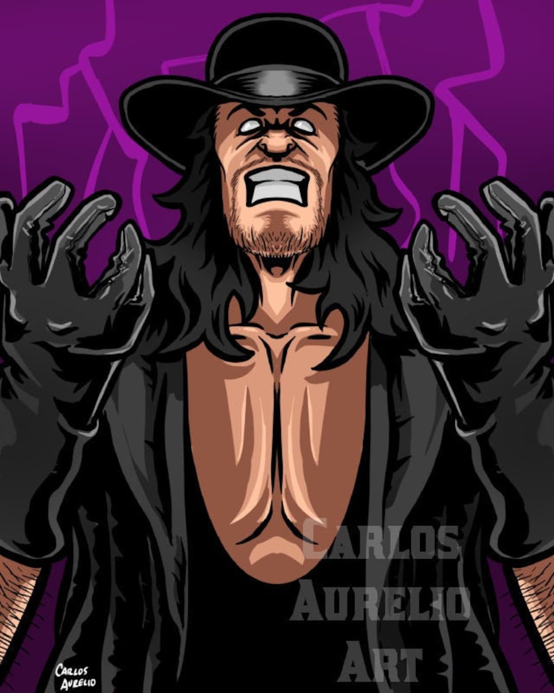 The Undertaker - Wrestling ART PRINT - "the Dead Man" ***various Sizes ...