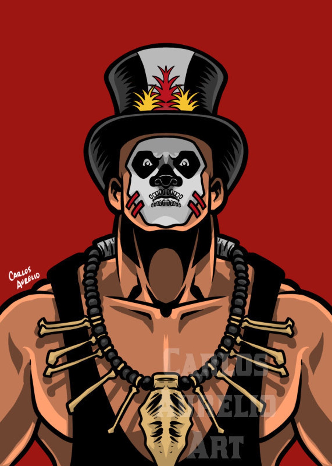 Papa Shango - Wrestling ART PRINT ***various Sizes*** - Etsy
