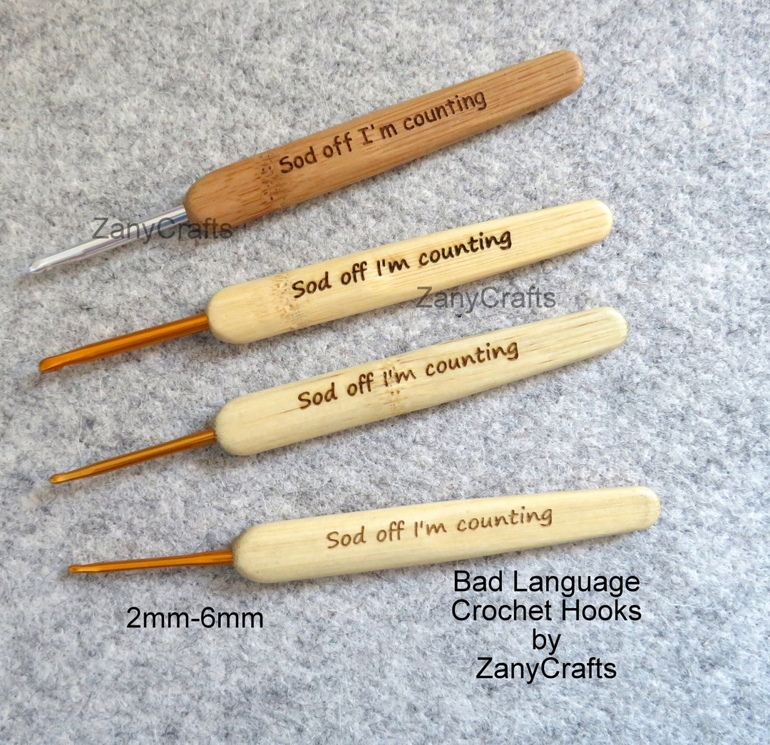 Rude Phrase Crochet Hook Bamboo 4mm UK Supplier & Delivery to Uk and ...